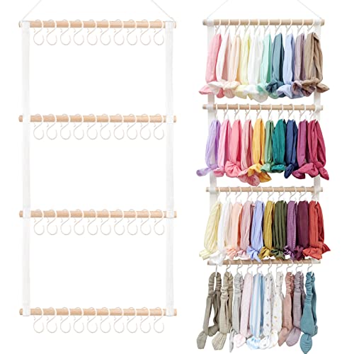 PABOBIT Headband Holder Organizer for Baby Girl, Baby Headband Organizer for Girls,Hair Accessories Organizer Storage Wall Hanging Decor for Nursery Toddler Girls Room