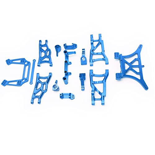RC Front Rear Suspension Arm Kit, 1/10 RC Aluminum Alloy Parts Kit Compatible for TRAXXAS Slash 2WD 1/10 RC Car(Blue)