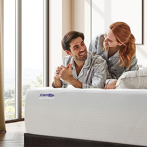 ELEMUSE Full Mattress 10 Inch Cooling Gel Memory Foam Mattress, CertiPUR-US® Certified Breathable Bed in a Box for Pressure Relief, Fiberglass-Free