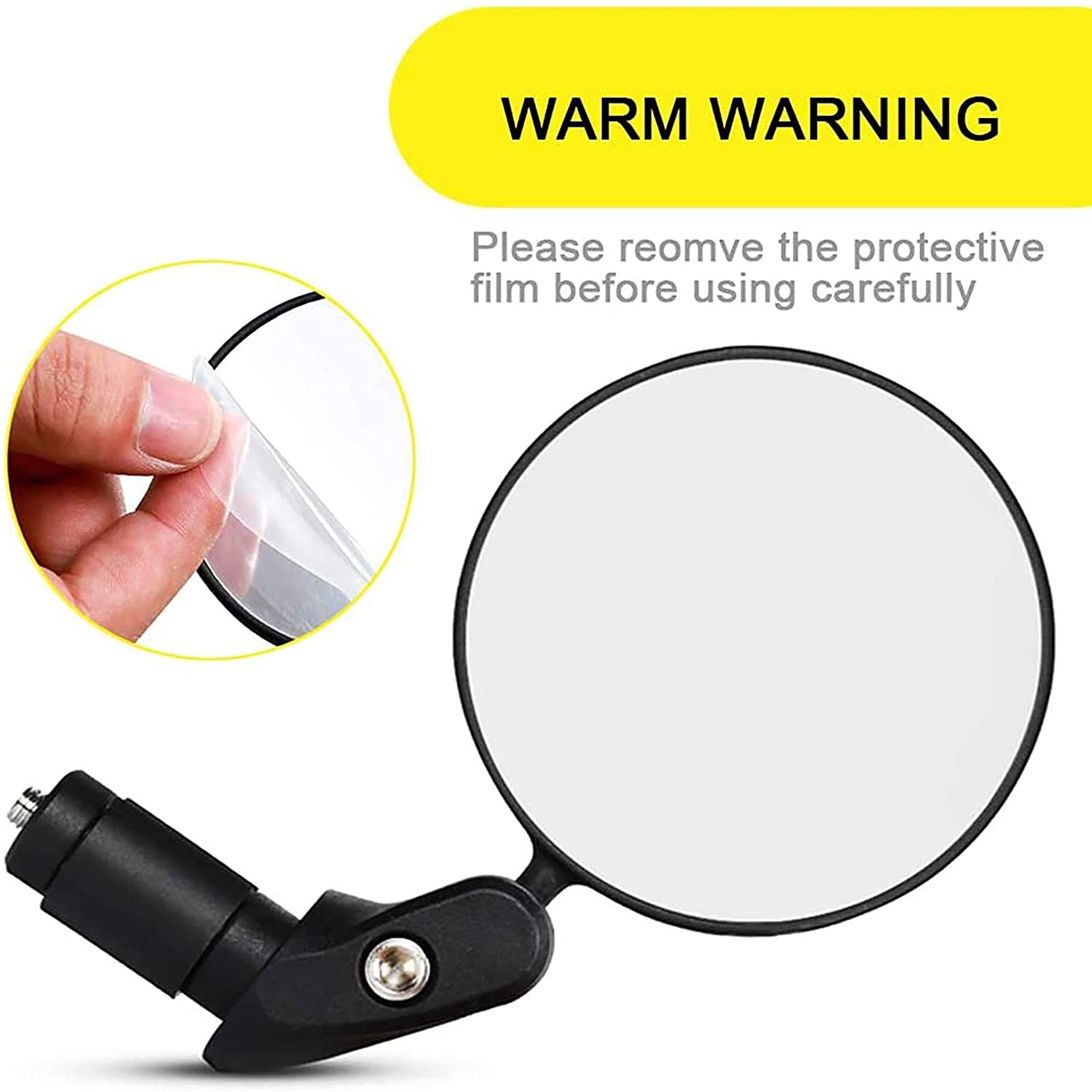 Bike Mirrors for Handlebars 2PCS,Bike Bar End Mirror,360° Rotation Adjustable Wide HD Mirror for Bike,Scratch Resistant, Safe Rearview Mirrors
