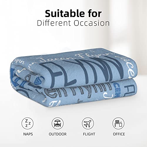 Dr.TOUGH Personalized Blankets for Kids Adults Personalized Name Blanket Custom Blanket with Name Gift for Christmas Birthday Valentines Day (Light Blue, 50β x 60β)