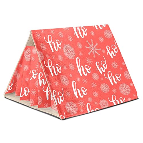 enheng Small Pet Hideout Christmas Ho Red Pattern Hamster House Guinea Pig Playhouse for Dwarf Rabbits Hedgehogs Chinchillas