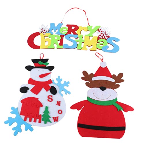 Elk Decor 3pcs Christmas Ornaments Christmas Decor Christmas Tree Ornaments Felt Reindeer Ornament Merry Christmas Ornament Felt Pendant Felt Christmas Adornment