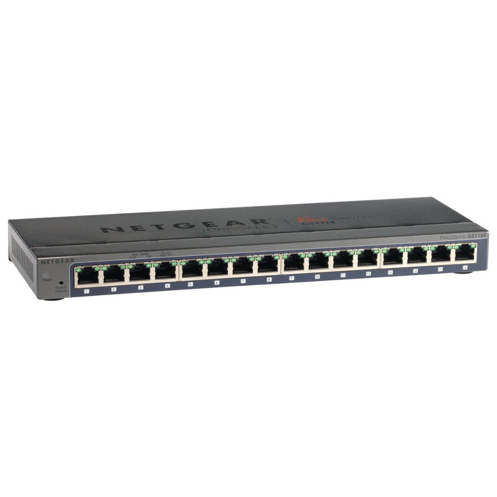 NETGEAR ProSafe GS116 16 Port Gigabit Desktop Switch - switch - 16 ports - desktop (GS116NA)