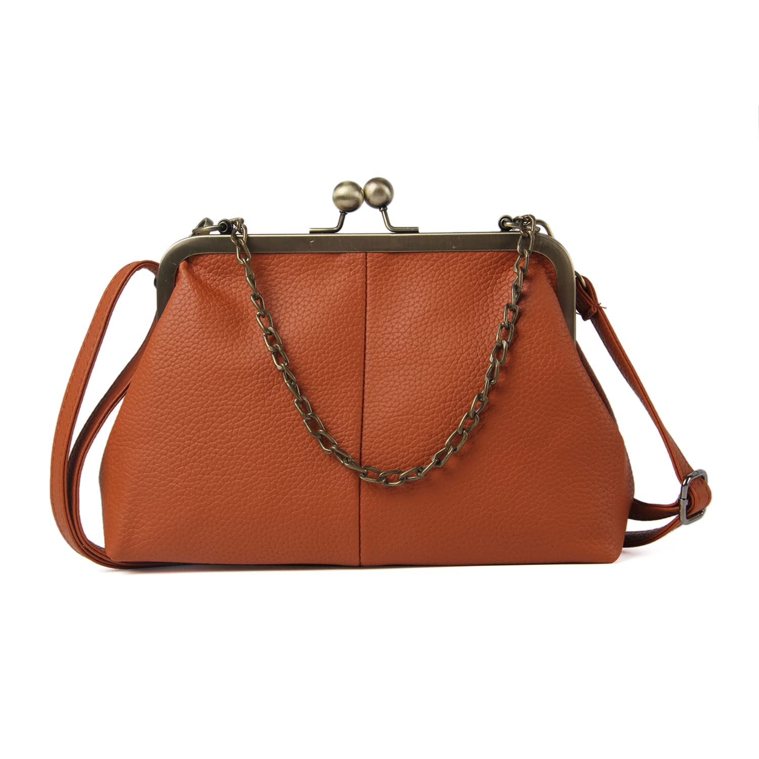 Lanpet Women Classical Kiss Lock Clutch with Chain Strap Shoulder Bag Purse Wallet