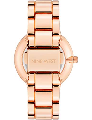 Nine West Women's Japanese Quartz Dress Watch with Metal Strap, Rose Gold, 14 (Model: NW/2098PKRG)