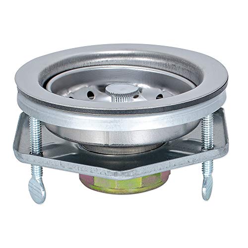 EZ-FLO Kitchen Sink Strainer with Flange and Die-Cast Slip-Joint Nut, Stainless Steel Fixed-Post Basket with 3-1/2 Inch to 4 Inch Opening, 30013