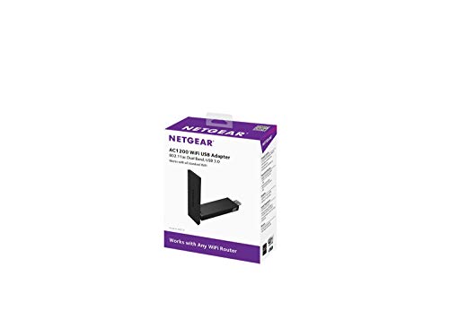 NETGEAR WiFi AC1200 USB 3.0 Adapter (A6210) | Dual Band Wireless Gigabit Speed Up to 1200 Mbps, Works with Any WiFi Router, for Windows PC