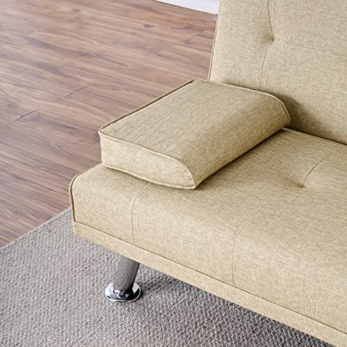 ERYE Modern Futon Sofa Loveseat Convertible Sleeper Couch Bed for Small Space Studio Office Living Room Furniture Sets, Twin Daybed Sofabed 2 Seater Sofa & Couch