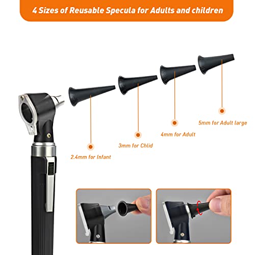Scian Otoscope - Ear Scope with Light, Ear Infection Detector, Pocket Ear Checker Kit with 3X Magnify Lens & 8 Speculum Tips for Kids,Elders,Dogs,Home Use (Purple)