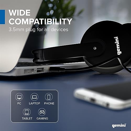 Gemini Sound DJ Equipment DJX-200 Technical for Mixing Beats Professional Studio Drums Over The Ear Audio DJ Recording Monitor Headphones, Black Closed Back