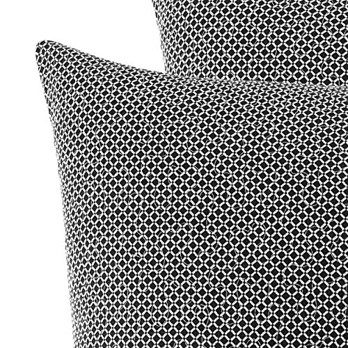 Laura Ashley Home - Euro Sham Set, Soft Cotton Bedding with Zipper Closure, Pre-Washed Home Decor for Added Softness (Amberley Black, 2 Piece)