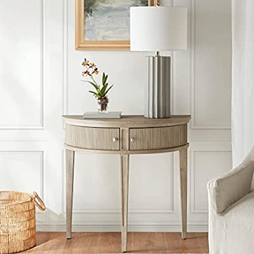 MARTHA STEWART Console Table for Entryway with Storage Farmhouse Living Room Furniture Décor, 31" W x 14" D x 30" H, Reclaimed Greige