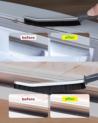 CLLIS 3 Pcs Hard Bristle Crevice Cleaning Brush,Crevice Cleaning Brushes for Household Use, Multifunctional Corner Gap Cleaning Brush Tool Grout Cleaner Brush for Kitchen Bathroom Window Hard Bristled