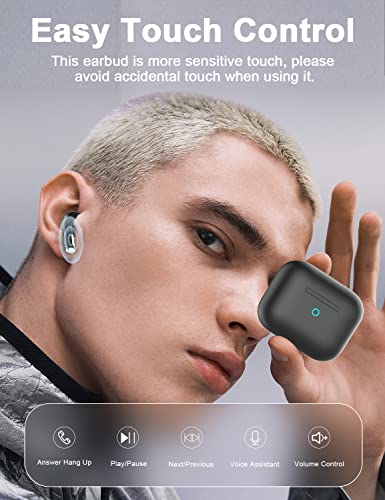 Myinnov Wireless Earbuds, Bluetooth 5.3 Ear Buds Touch Control with in-Ear Built-in Microphone Deed Bass Headphones,Premium Stereo Earphones IPX6 Waterproof Headset for Sport (Black)
