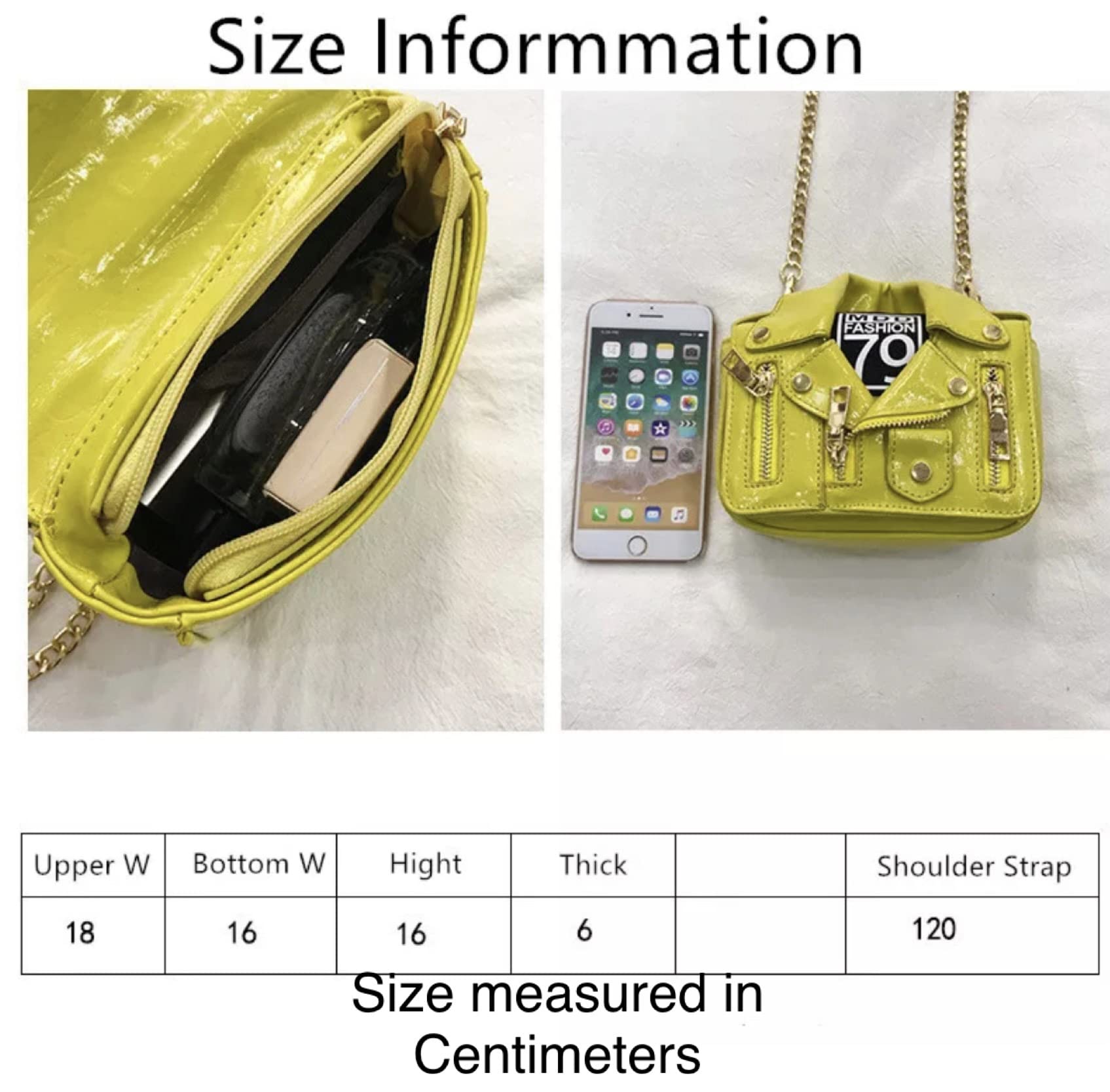 LavishMade Women chain Handbag Motorcycle Jacket RIvet Shoulder Crossbody Pink