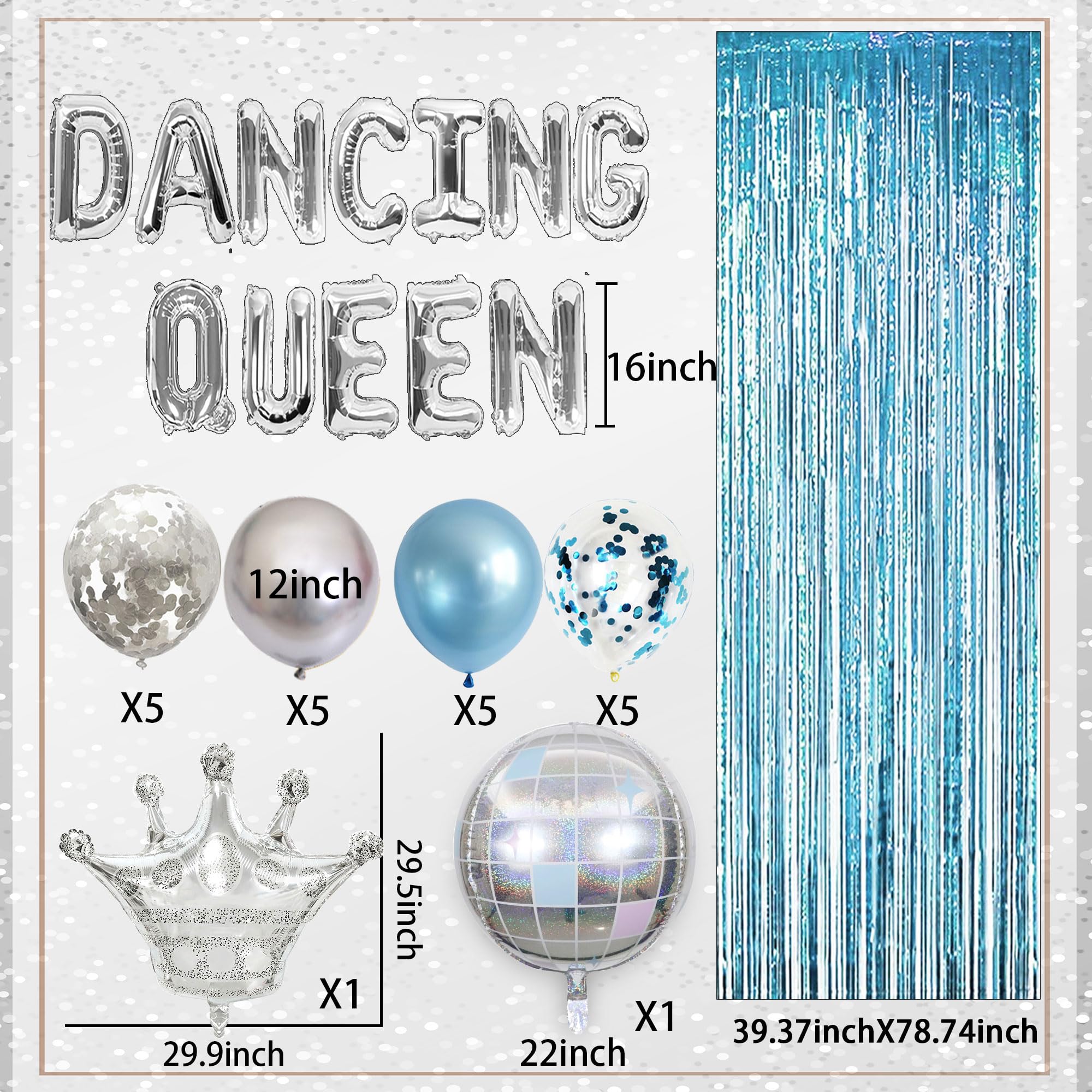 Blue Dancing Queen Birthday Decoration Dancing Queen Party Decorations Mamma Mia Disco Birthday Party Decors 70s Disco Decoration