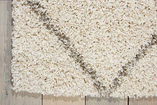 Nourison Brisbane Shag Cream 8'2' x 10' Area-Rug, Easy-Cleaning, Non Shedding, Bed Room, Living Room, Dining Room, Kitchen (8x10)