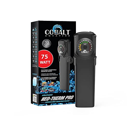 Cobalt Aquatics Neo-Therm Pro Aquarium Heater, Made in Poland, Fish Tank Heater for Freshwater or Saltwater Tanks, Turtle Tank Heater, Submersible, Auto Shutoff, Temperature Controller Thermostat 75W
