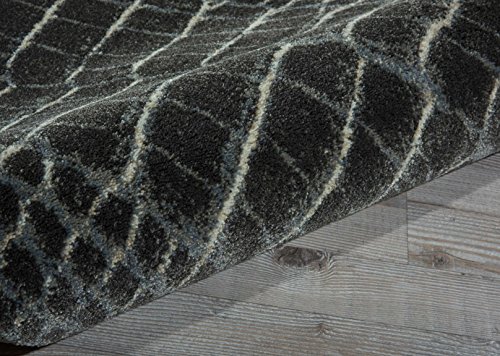Nourison Maxell Nourison Charcoal 2'2" x 7'6" Area -Rug, Easy -Cleaning, Non Shedding, Bed Room, Living Room, Dining Room, Kitchen (2x8)