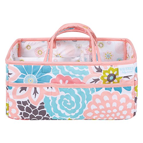 Waverly Blooms by Trend Lab Diaper Caddy, Storage, Bin, Pink, 12x6x8 Inch (Pack of 1)