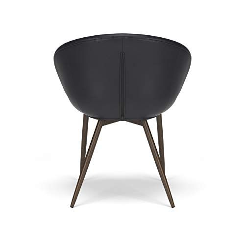 HON Basyx Monroe Upholstered Guest Chair, Black Bonded Leather