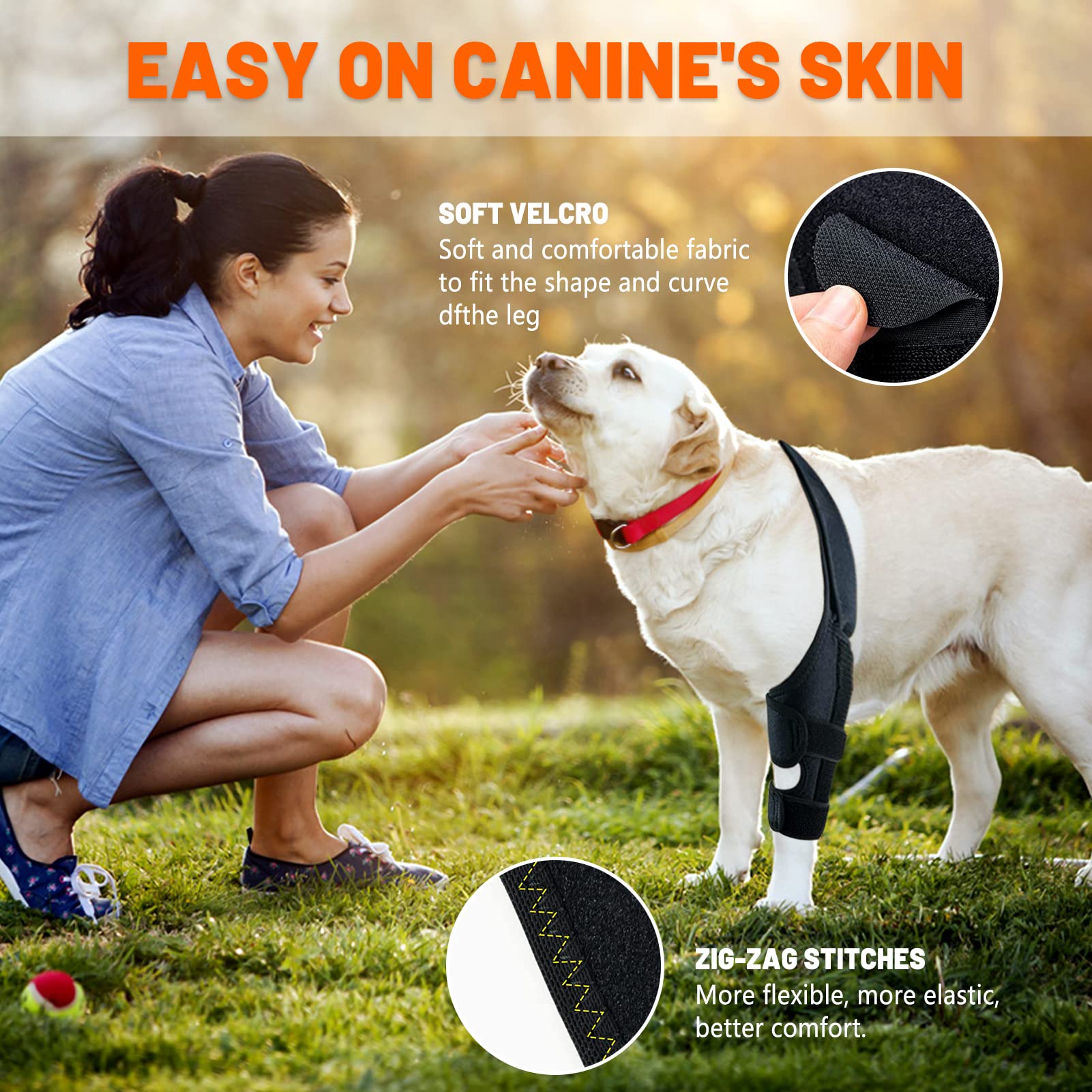 Dog Knee Brace for Torn Acl Hind Leg, Dog Leg Brace with Harness and Connection Belt, Support for Knee Cap Dislocation, Arthritis, Torn ACL Hind Leg (S(Thigh Girth 4.7″-8.9″, Leg Height 2″-6.9″))