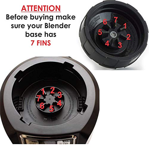 NLSD Replacement Parts Blender Blade Assembly Fits Nutri Ninja Auto-iQ BL480-30 BL482 BL681A-30 BL682 BL640 (7 Fins)