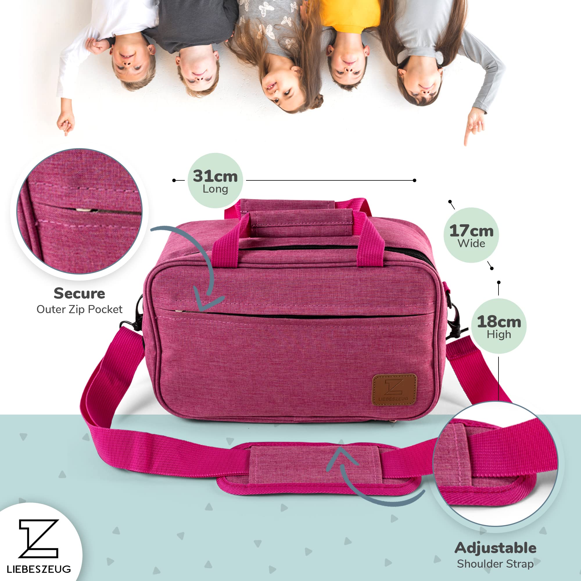 Liebeszeug – Carrying Case for Toniebox Starter Set | Compact Tonies Storage Travel Bag | Fits Tonie Box, Creative Tonie Figures & Characters, Charger, Headphones & More | Designed in Austria