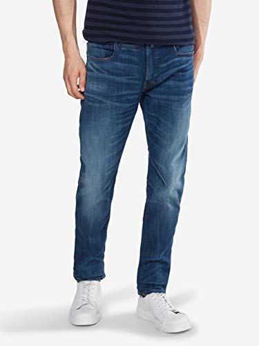 G-Star Raw Men's D-STAQ 5-Pocket Slim Fit Jeans, Medium Indigo Aged, 33W x 36L