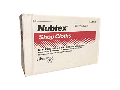 Nubtex 313 Wipes 13" x 13" Shop Cloths (Case of 375 Cloths)