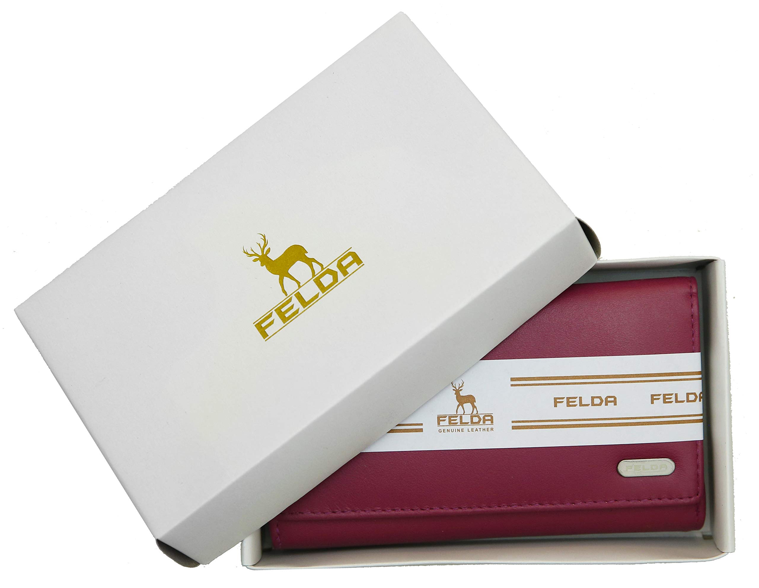 Felda RFID Purse Genuine Leather Ladies Soft Wallet Womens Multi Colour 19 Card Slot