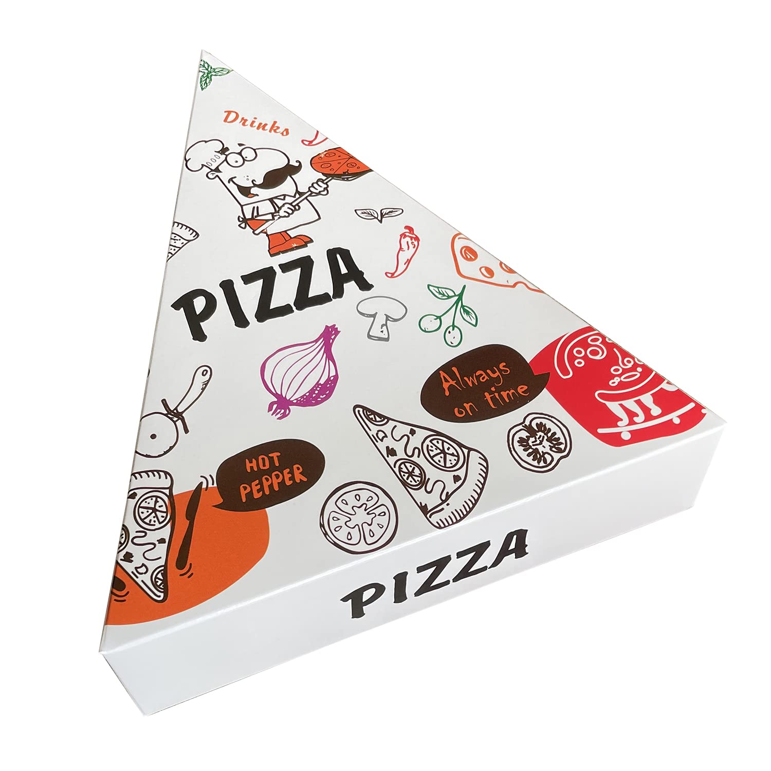 Caixa de pizza, caixa de embalagem de pizza de peça única, resistente a óleo, reciclável, o pacote inclui 20 caixas revestidas de argila branca e 20 forros, 9-1/4 "L x 7-1/4" W x 1-3 /4 "H
