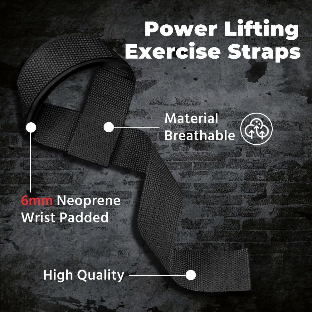 Lifting Straps, Weightlifting Straps, Deadlift Straps with Padded Neoprene for Power Lifting, Bodybuilding, Gym Workout, Strength Training & Fitness Workout,Powerlifting, Resistance - Dark Green