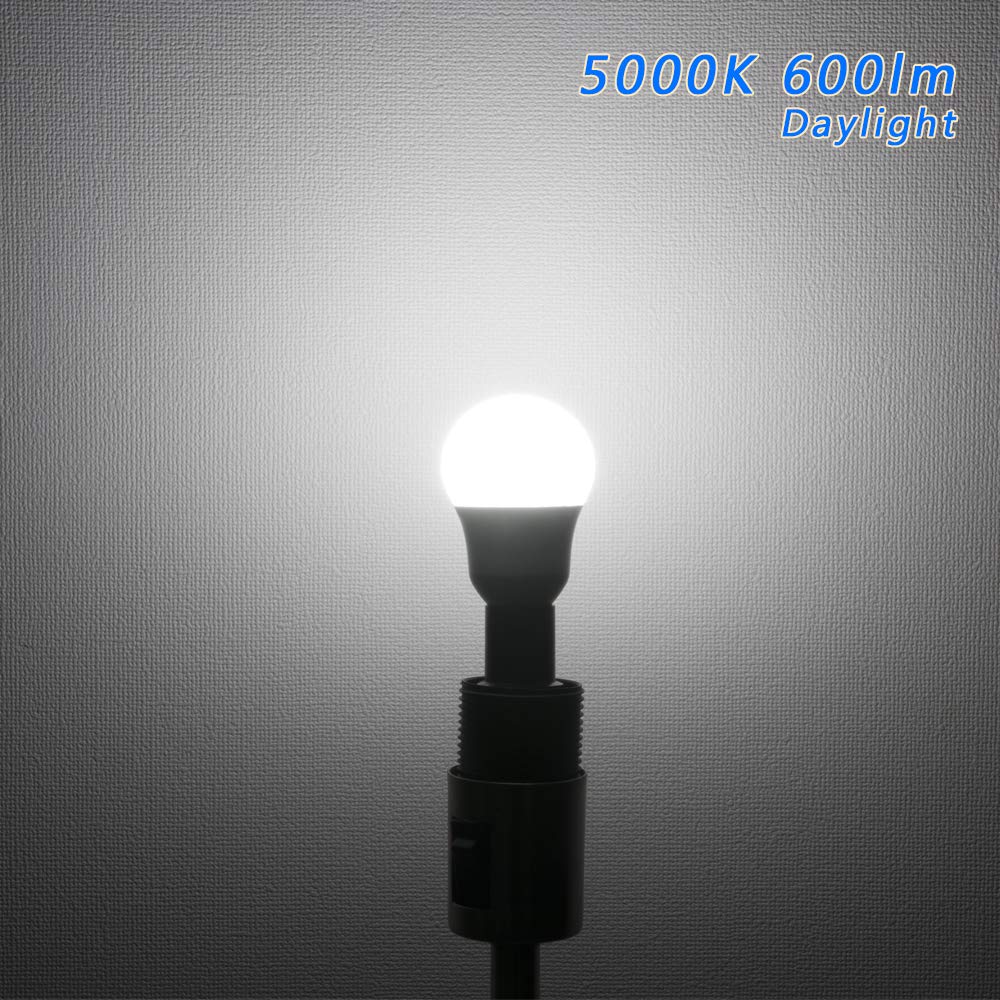 FAGUANGAO E17 Intermediate Base LED G14 Bulbs, 6W 60W Equivalent, 5000K Daylight, 600LM,Globe Light Bulbs for Ceiling Fan, Chandelier Lighting, Not Dimmable, Pack of 4