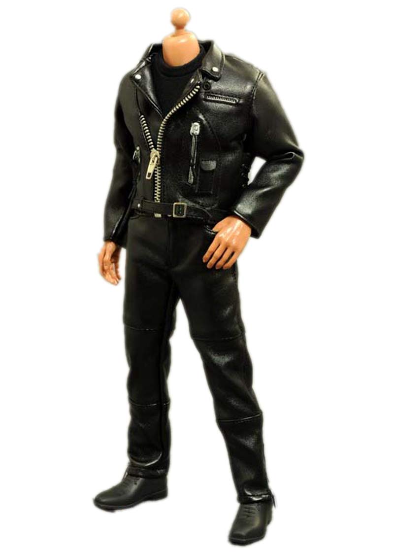 HiPlay 1/6 Scale Male Figure Doll Clothes, Handmade Imitation Leather Biker Costume, Combat Style Outfit for 12 inch Action FigureDC050