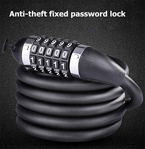 Bicycle Lock Bike Bicycle Letters Code Lock Steel Wire Security Anti Theft Bicycle Cable Lock Road Motorcycle Bicycle Accessories-.m Bike Lock (Color : 1.5m) (Color : 1.8m)
