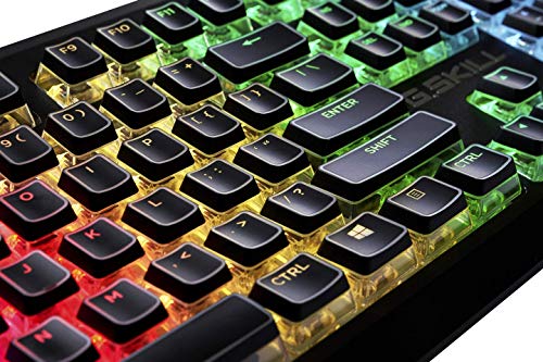 G.SKILL Crystal Crown Keycaps - Keycap Set with Transparent Layer for Mechanical Keyboards, Full 104 Key, Standard ANSI 104 English (US) Layout - Black