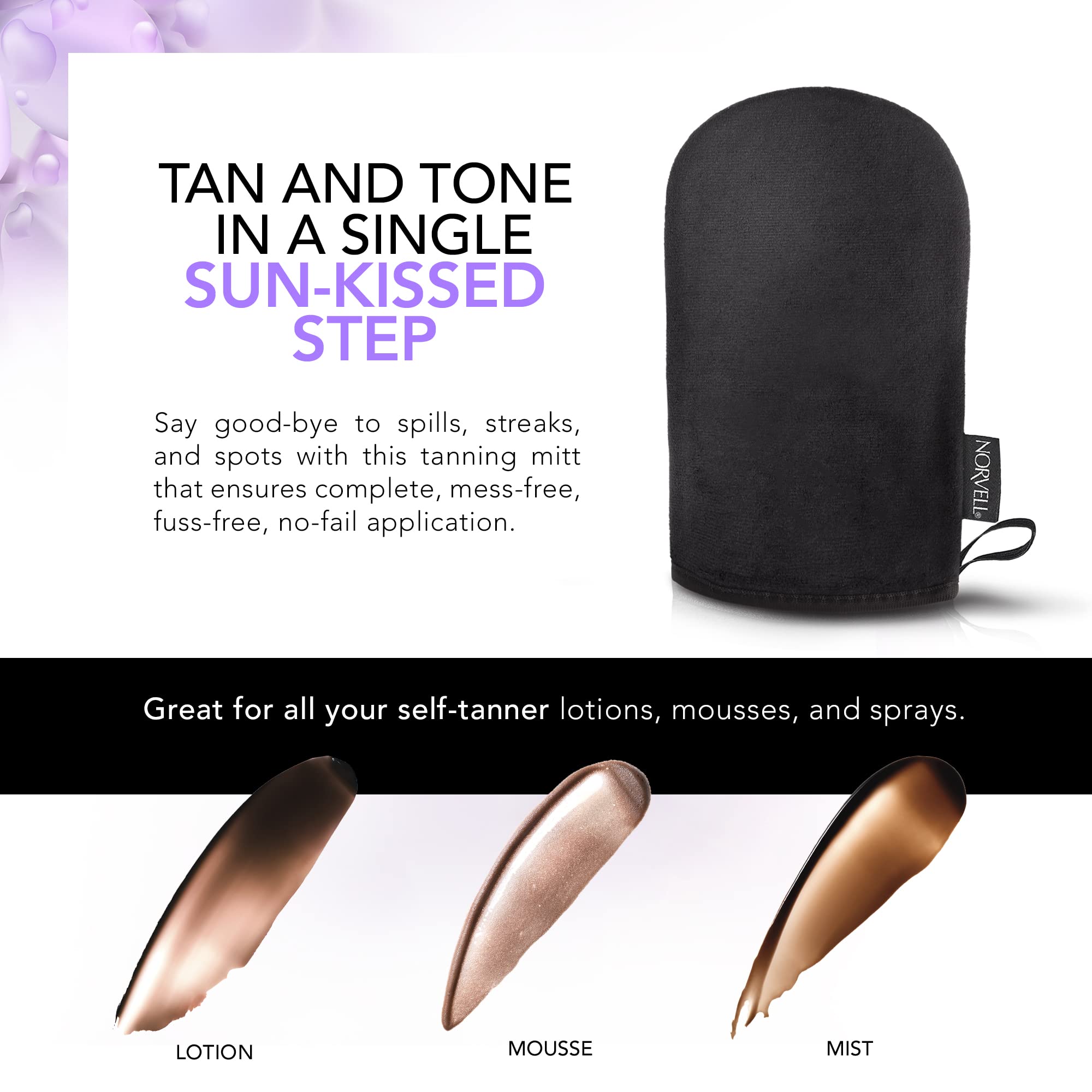 Norvell Sunless Streak free Self Tanning Washable Applicator Blending Tan Mitt
