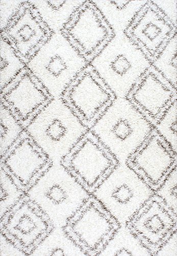 nuLOOM Iola Geometric Shag Area Rug, 6' 7" x 9', White