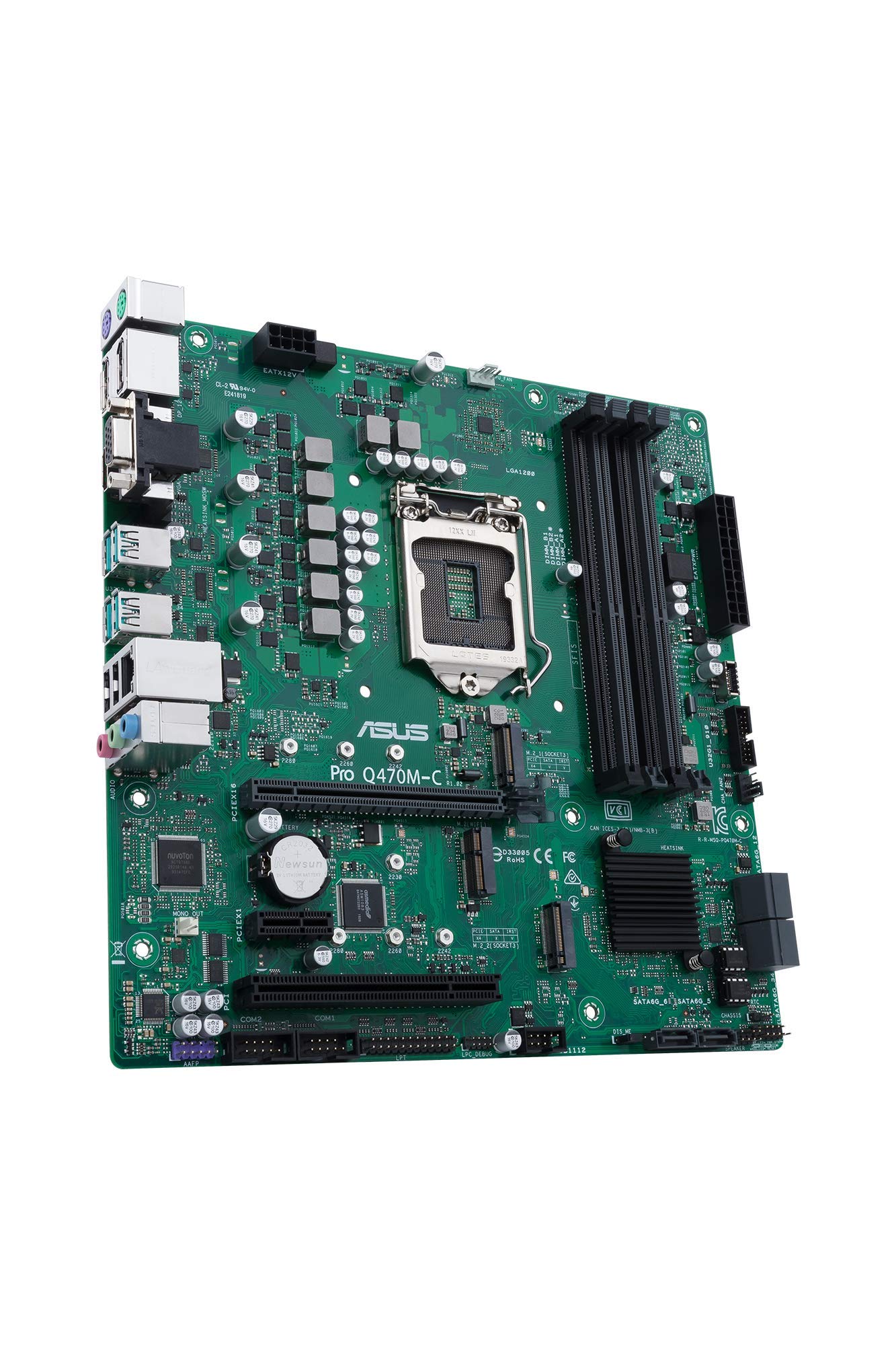 ASUS PRO Q470M-C/CSM LGA1200 (IntelĀ® 10th Gen) uATX Commercial Motherboard (Intel vPro, Intel LAN, 2xDisplayPorts, HDMI/D-Sub,TPM, LPC debug Header and ASUS Control Center Express)