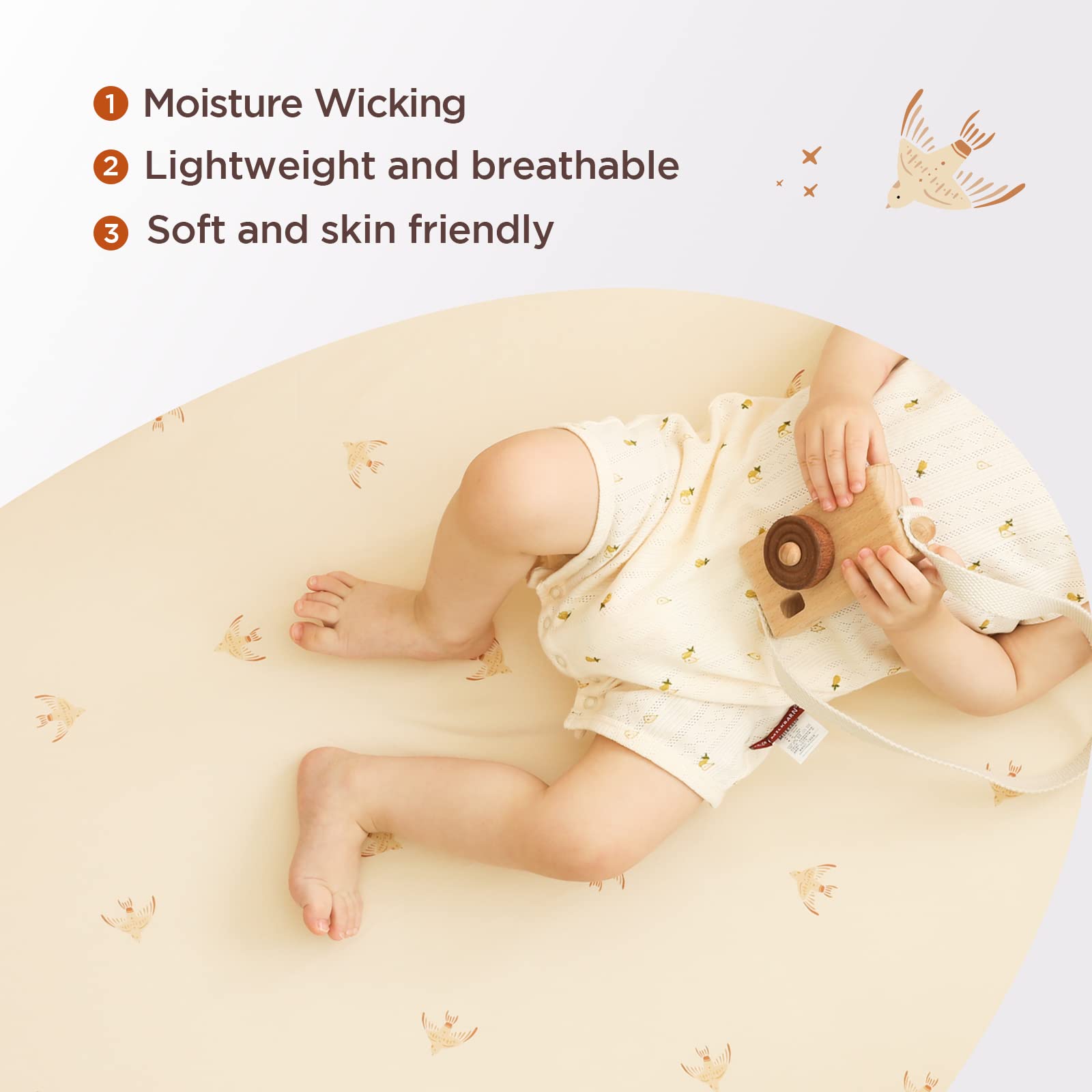 Choc chick 2 Pack Crib Sheets Bassinet Sheet Pack N Play Sheets Fitted, 100% Organic Cotton Ultra Soft, Machine Washable Stretchy Snug Breathable, Stylish Animal Print (Bird, crib 52×28)