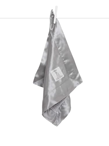 Little Giraffe Chenille Satin Blanky 17" x 17", Silver