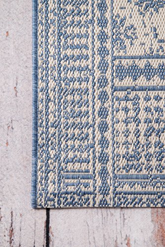 nuLOOM Rana Border Indoor/Outdoor Area Rug, 5' 3" x 7' 6", Blue