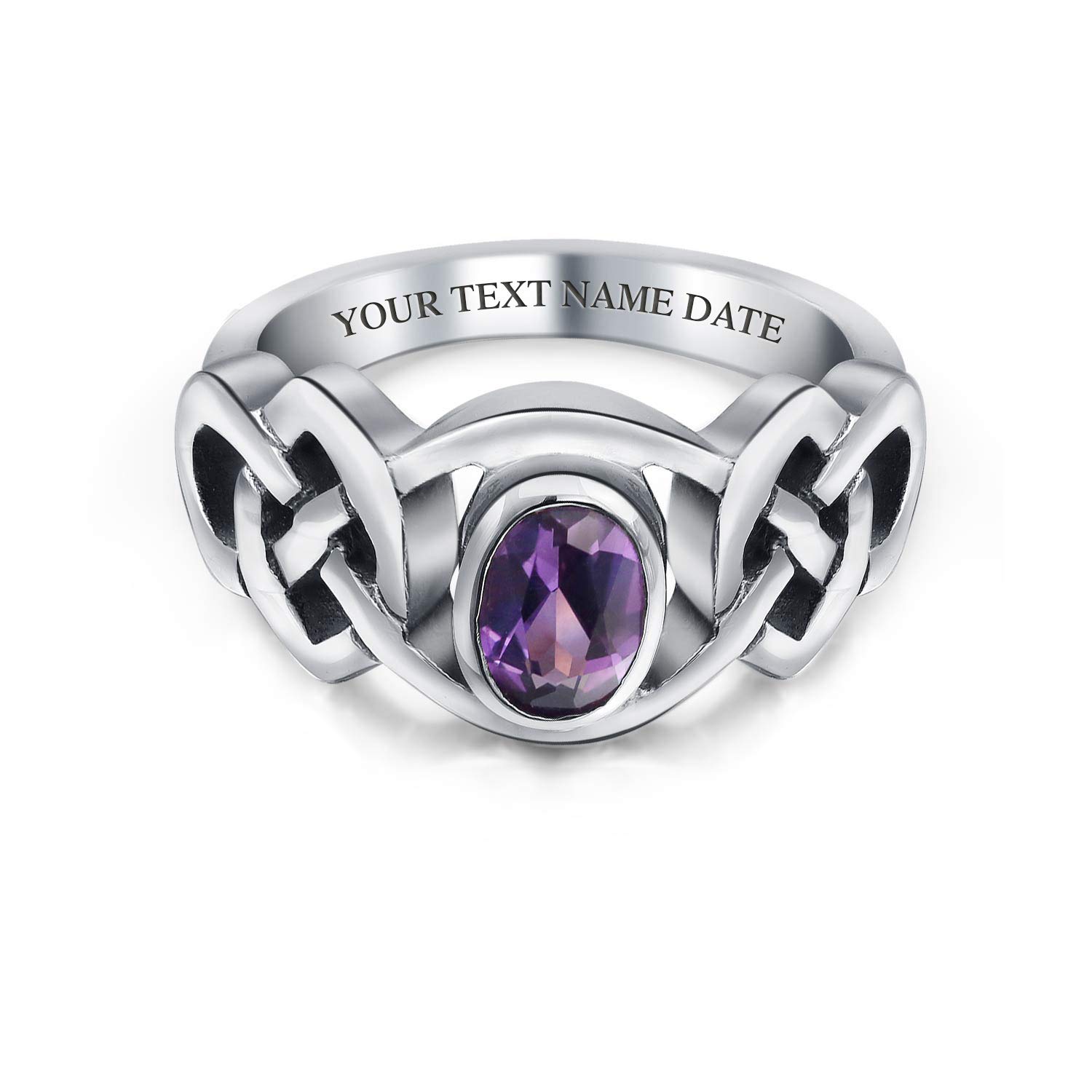 Bling Jewelry Shift Simulated Alexandrite Celtic Knot Ring Sterling Silver ,8