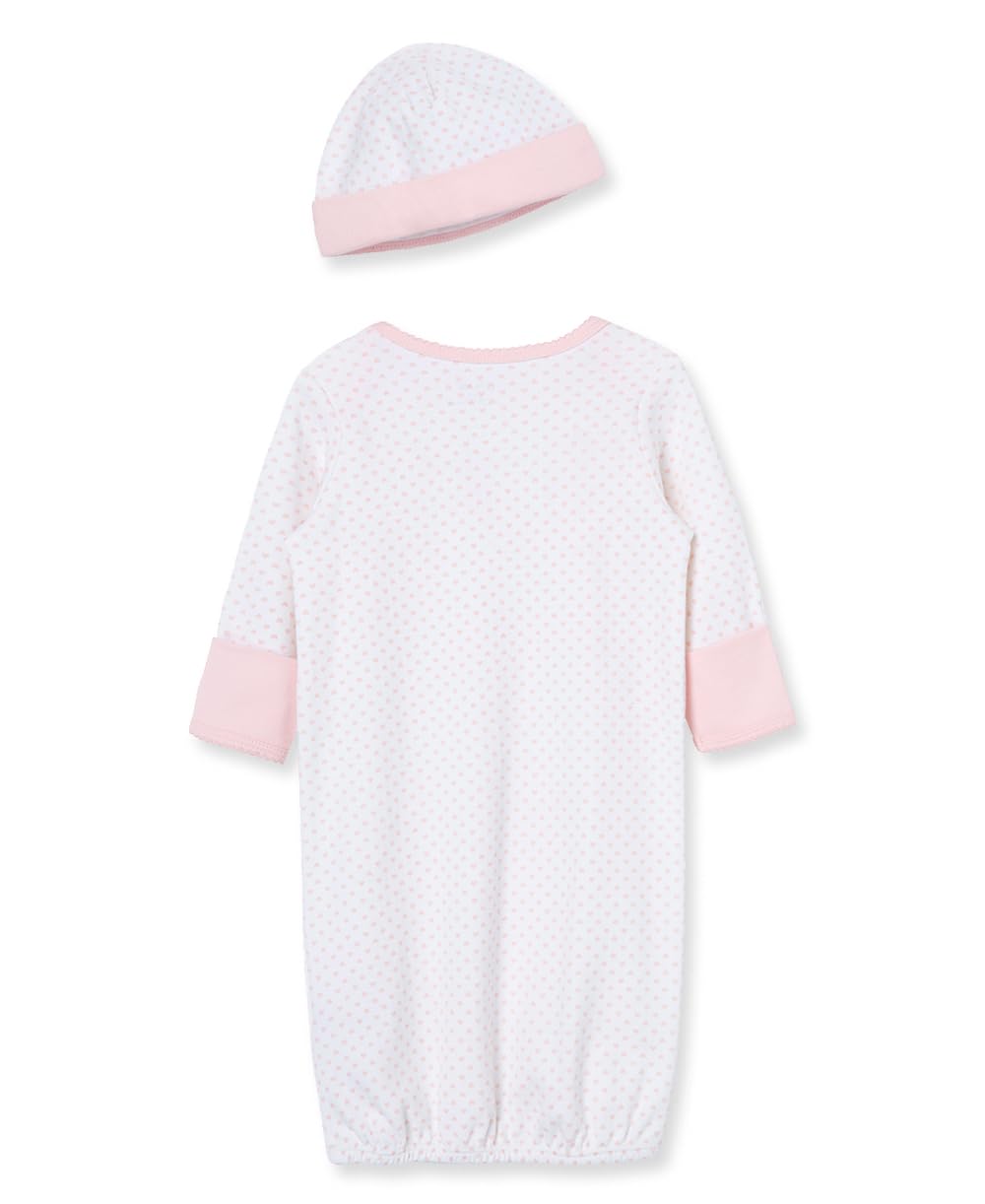 Little Me baby girls Hat Set infant and toddler nightgowns, White/Pink, 0-3 Months US