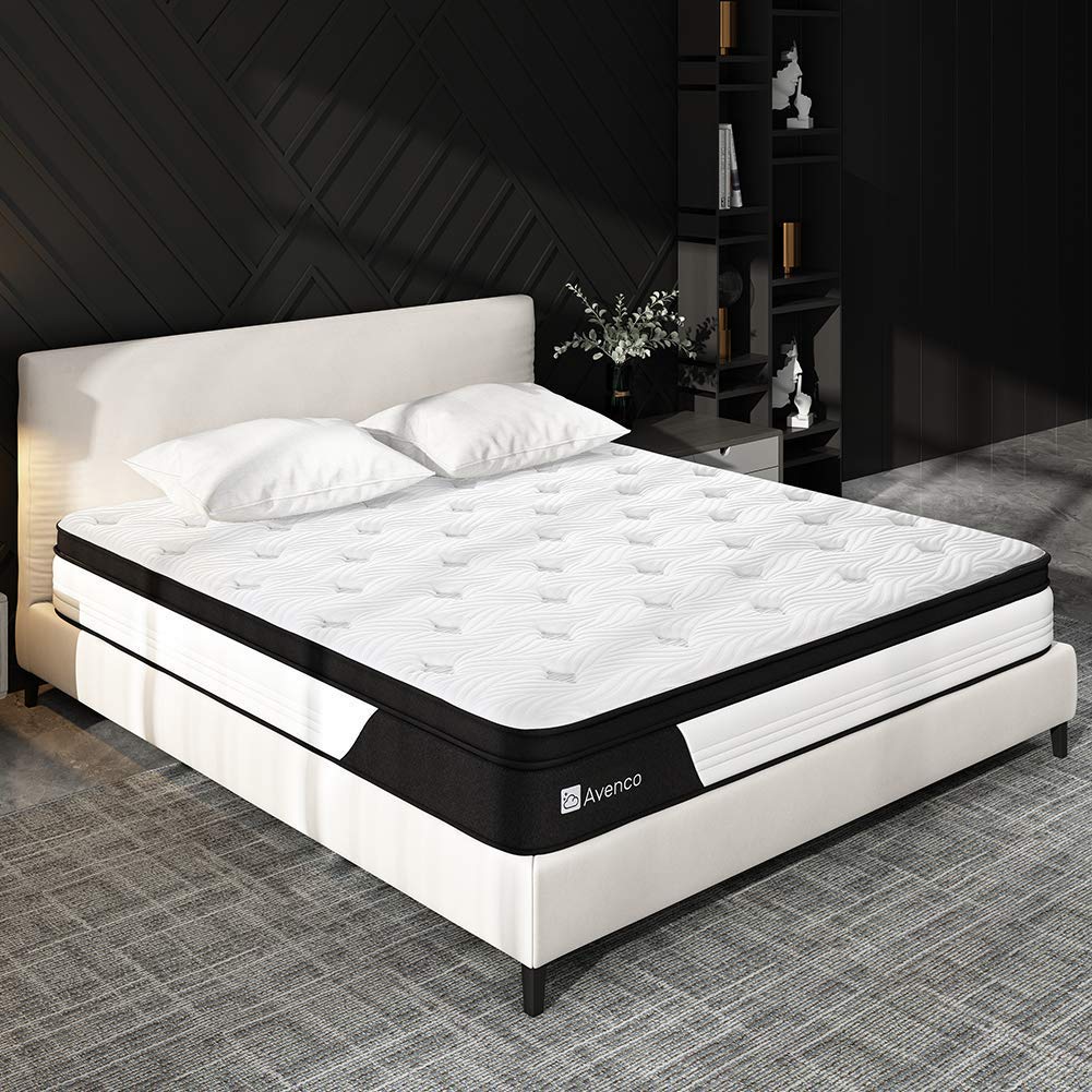 Avenco Queen Mattress, Hybrid Mattress Queen Size, 12 Inch Pocket Spring and Gel Memory Foam Mattress Queen in a Box, Medium Firm, Strong Edge Support, CertiPUR-US & ISPA, 100 Nights Trial