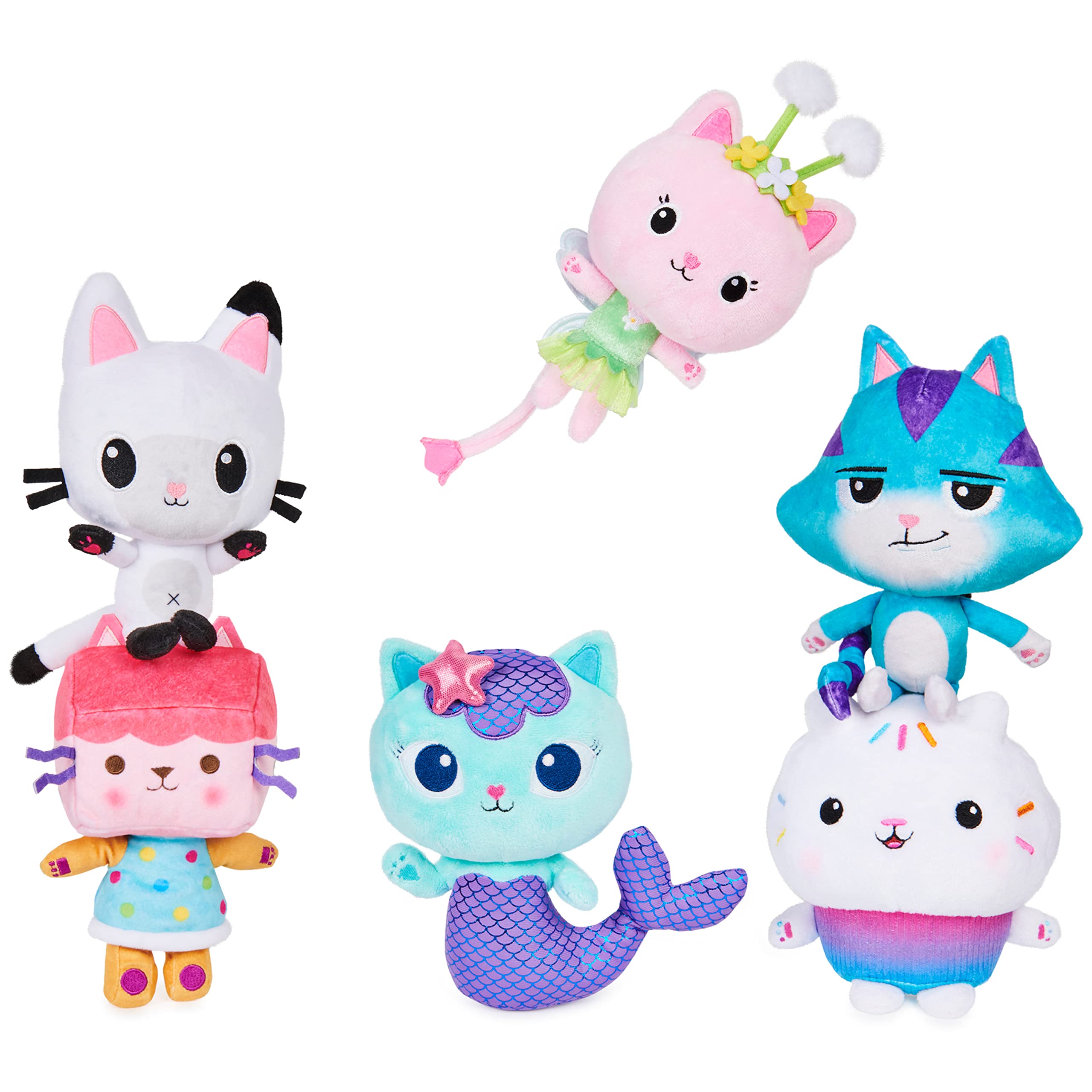 Gabby's Dollhouse, 8-inch Mercat Purr-ific Plush Toy, Kids Toys for Ages 3 and up