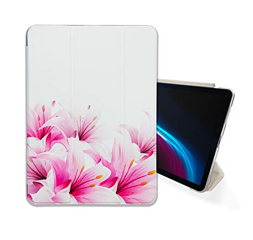 Kawaii Pink Lily Cute Flowers case Compatible with iPad Mini Air Pro 7.9 8.3 9.7 10.2 10.9 11 12.9 inch Pattern Cover New 2022 2021 Trifold Stand 3 4 5 6 7 8 9 Generation 515 (7.9" Mini 4/5)