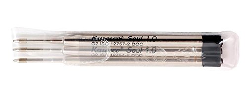 Kaweco G2 Ballpoint Pen Refills 1.0 Black Pack of 3 I 3 Pieces 1.0 Refill Black for Kaweco Ball Pen I Pen Refill I Refill for Multicoloured Pen I Various Line Widths and Colours
